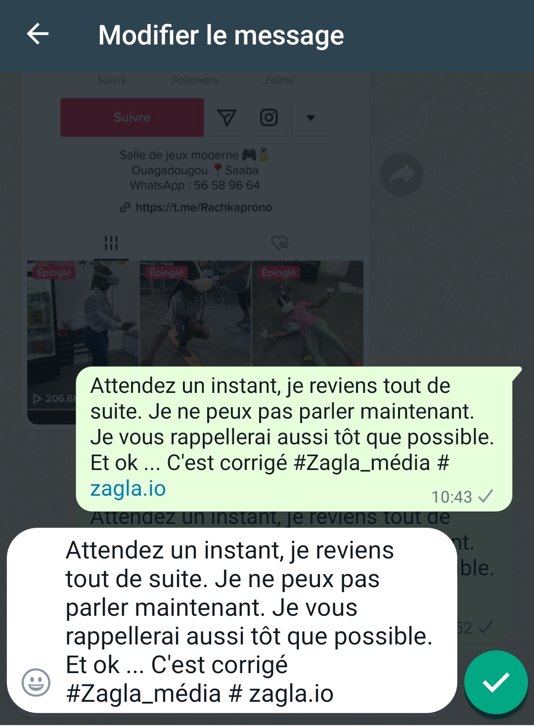 Désormais sur WhatsApp, modifier vos messages ! - Zagla